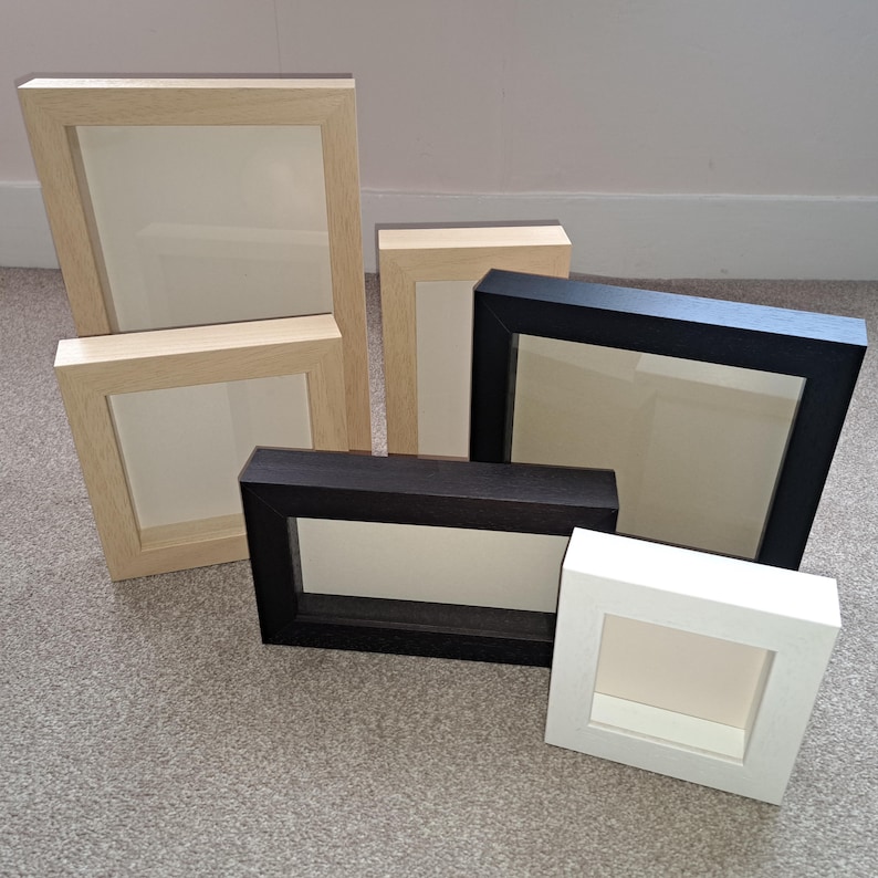 Shadow Box Picture Frame for Displaying Objects and Memorabilia. Black ...