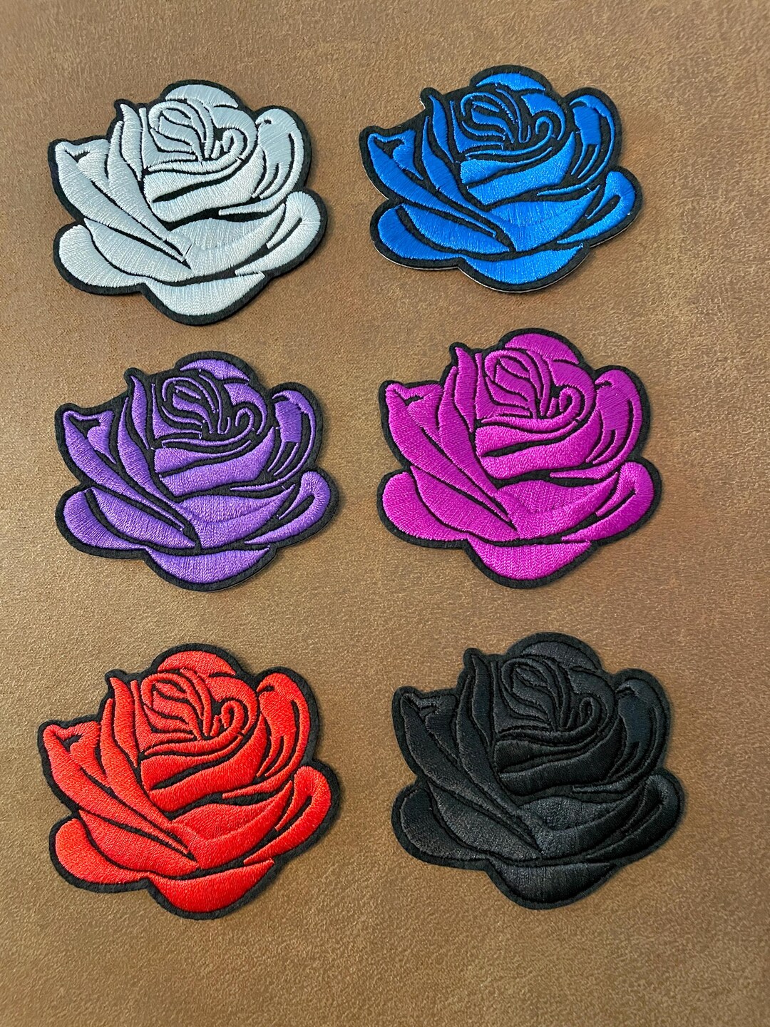 NEW SIZE Vibrant Rose Embroidery Patches - Etsy
