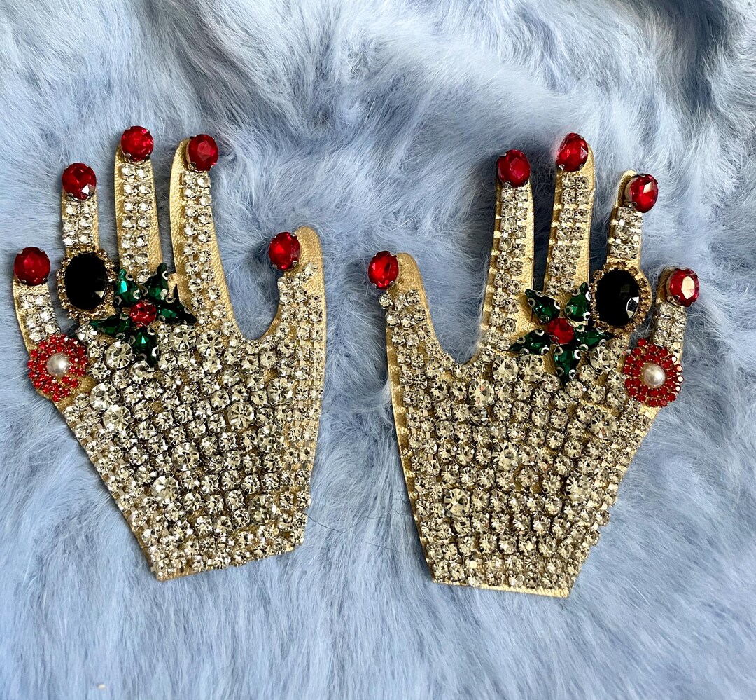 Rhinestone Hands Appliqué - Etsy