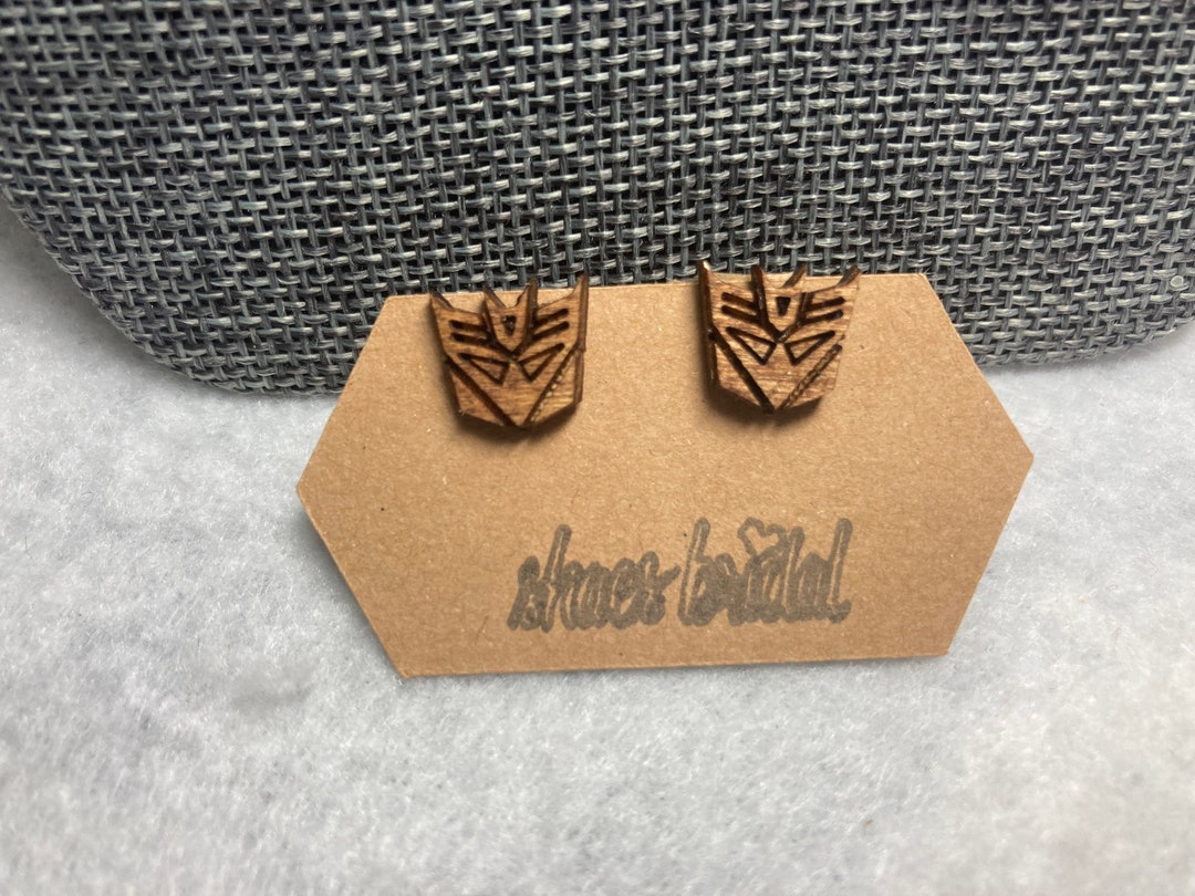 Transformers Autobots Stud Earrings Wood Cartoon Geek Nerd - Etsy