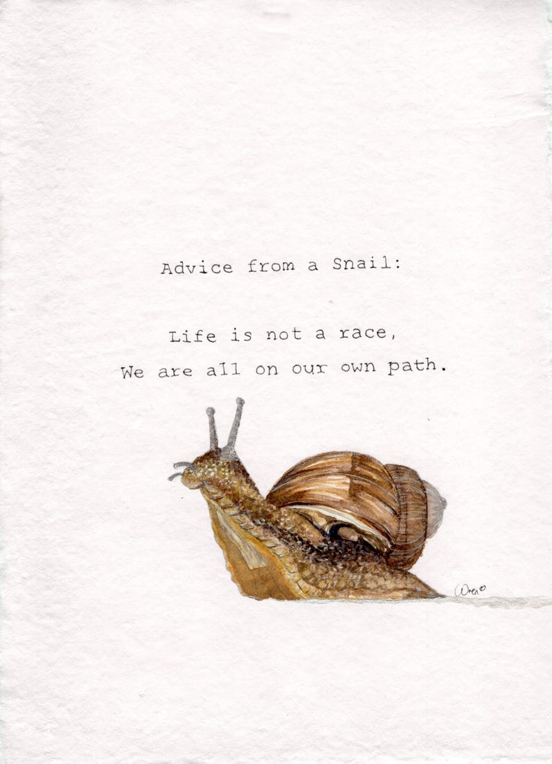 Snail Series 1: Advice From a Snail (print) - Etsy