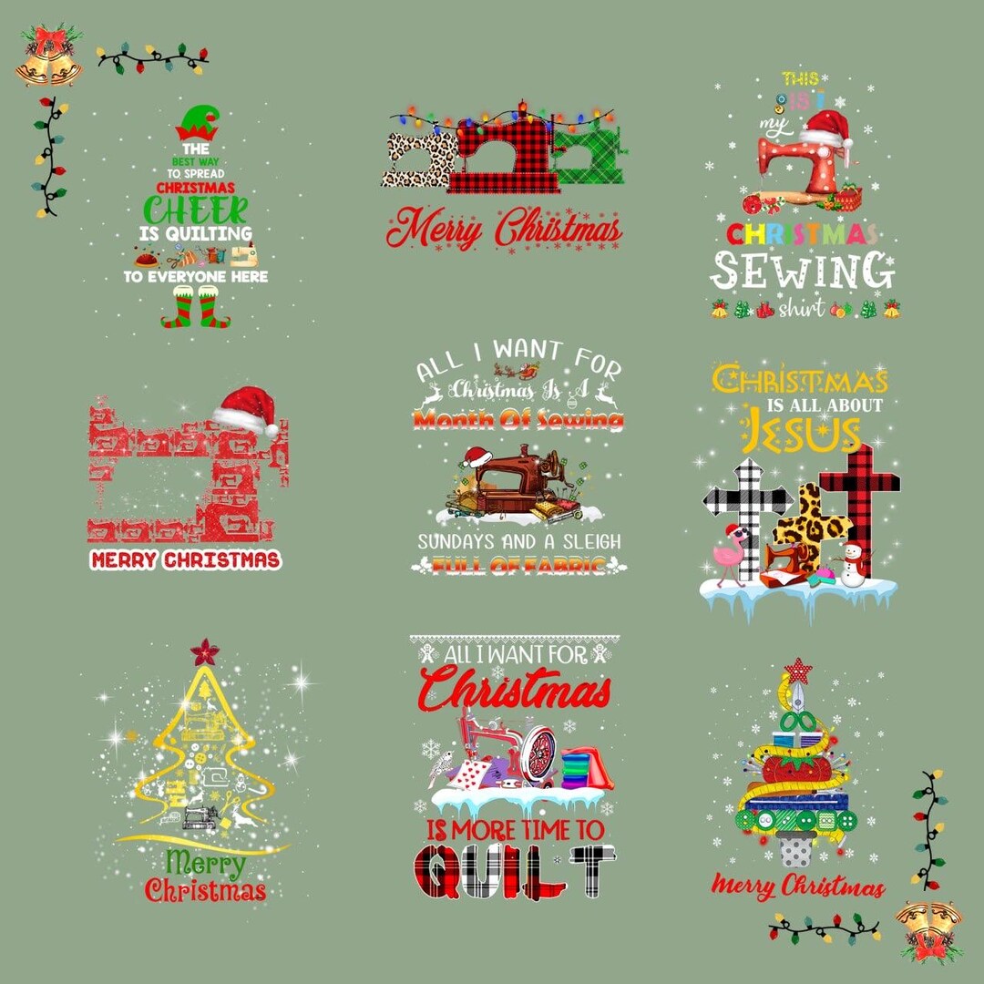 Sewing Christmas Bundle Png, Quilting Christmas Png, Sewing Machine Png ...