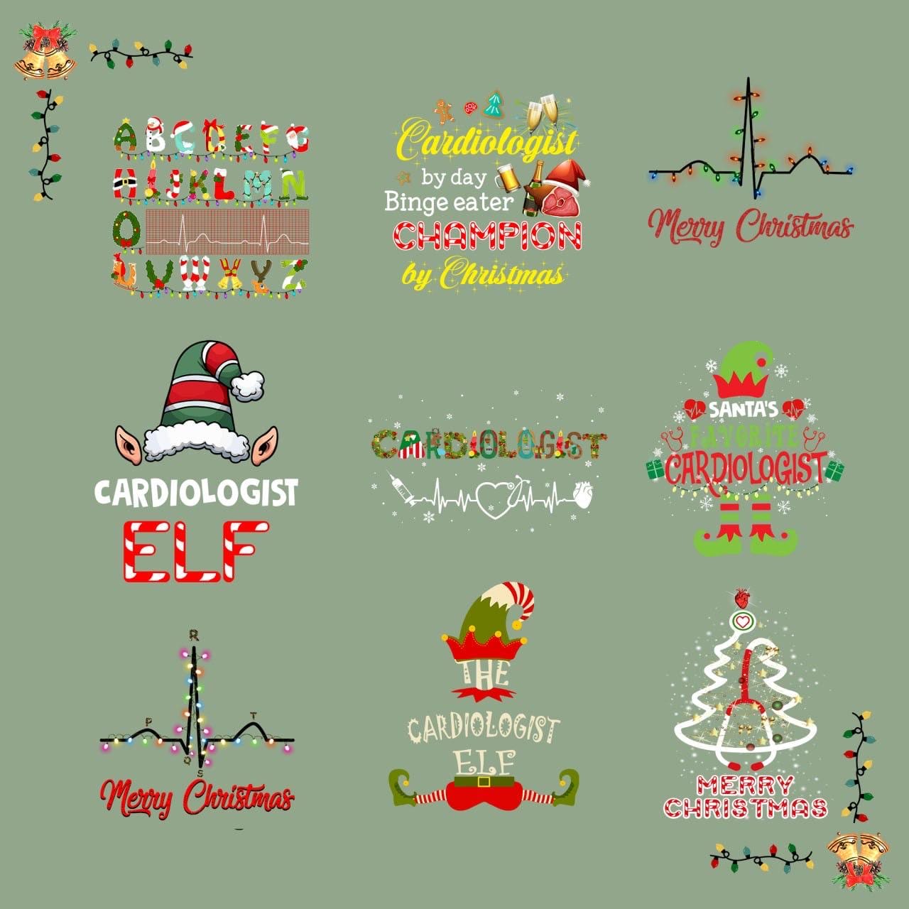 Cardiologist Christmas Bundle Png, Cardiology Christmas Png, Cardiac ...