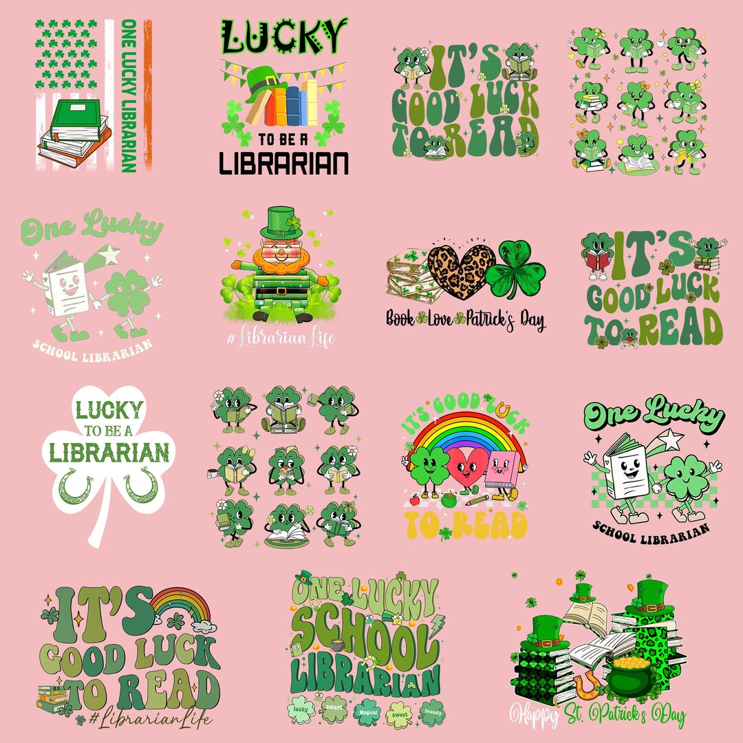 15 St Patrick’s Day Librarian Designs Png, Librarian Patrick Bundle Png ...