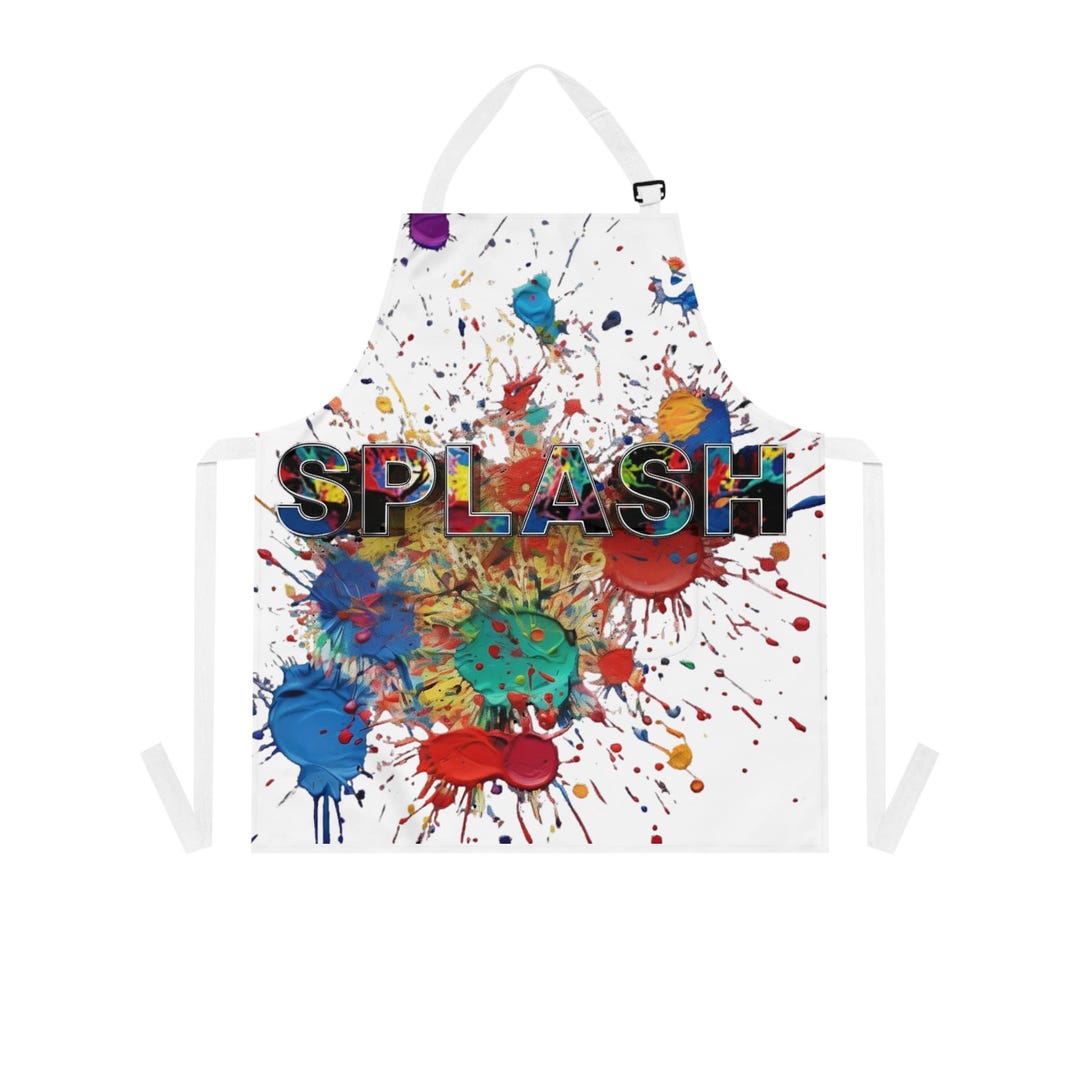 Colorful Paint Splash Apron | Abstract Splatter Art Kitchen Apron - Etsy