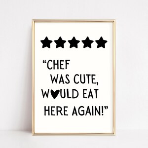 Chef Was Cute Print | Digital Download - Etsy