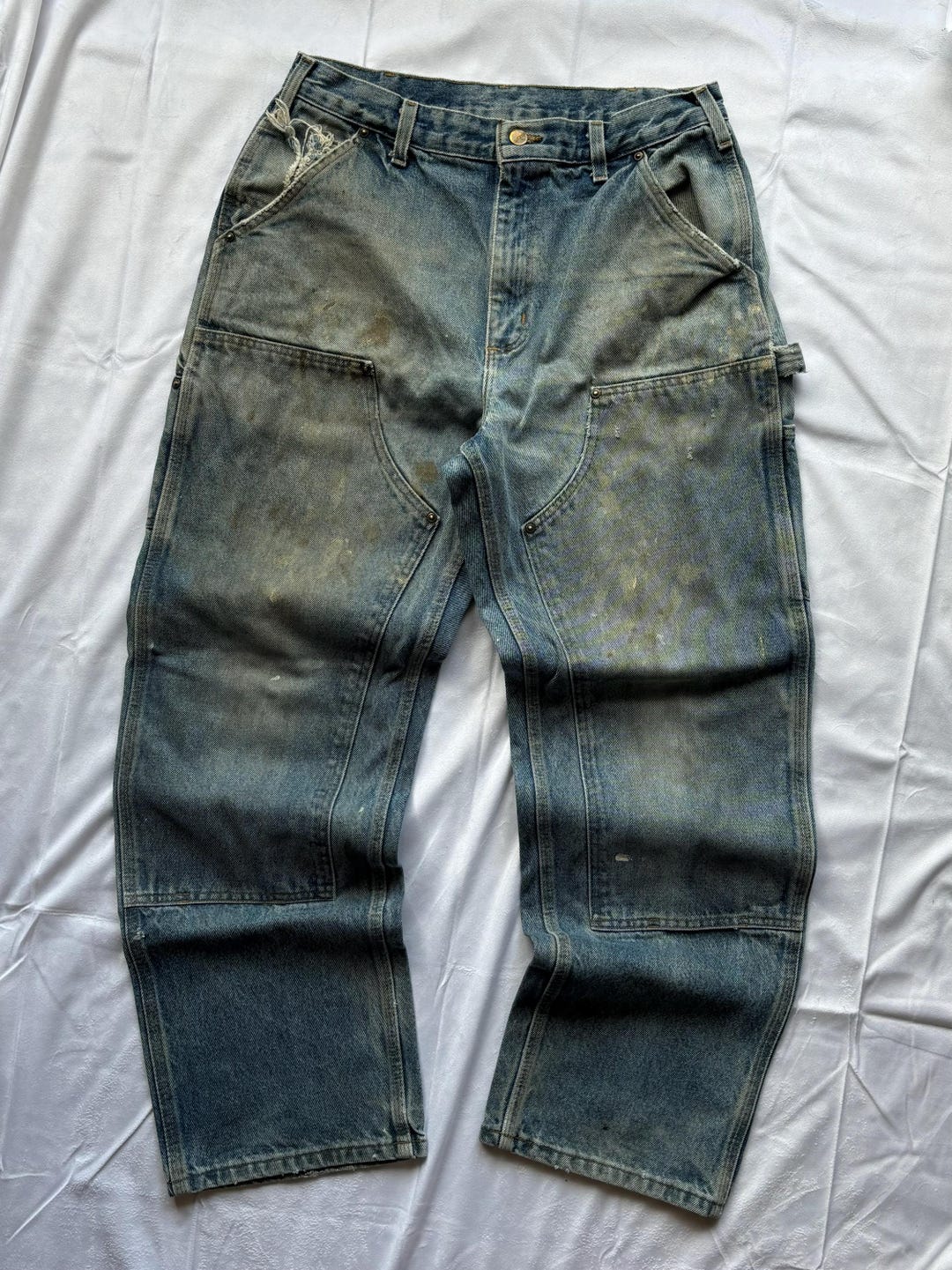 Vintage Carhartt Double Knees Carpenter Denim Pants Size 33x32 B73 DST ...