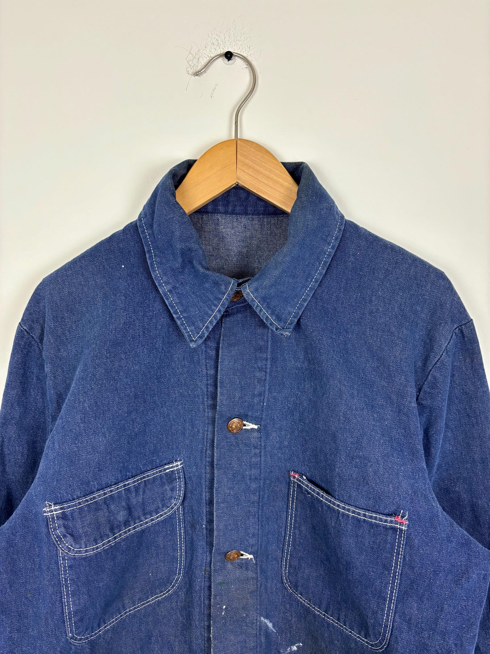 Vintage 1960s Wrangler Denim Jean Chore Coat Work Jacket Size 42 Large ...