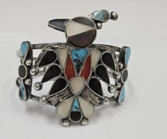 Vintage Zuni Native American Thunderbird Turquoise Cu… - Gem