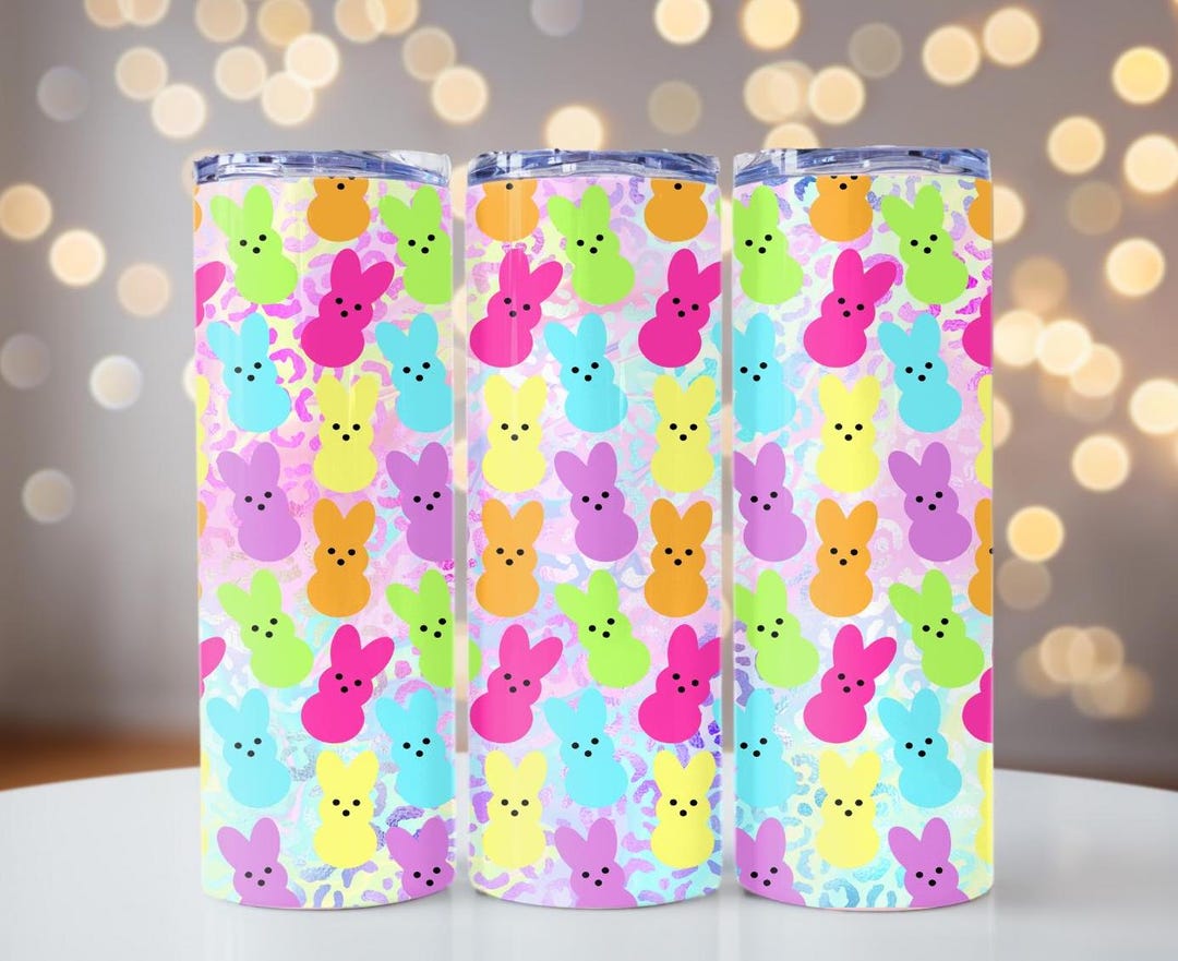 Pastel Easter Peeps | Easter Tumbler | 20 Oz Skinny Tumblers With Lid ...