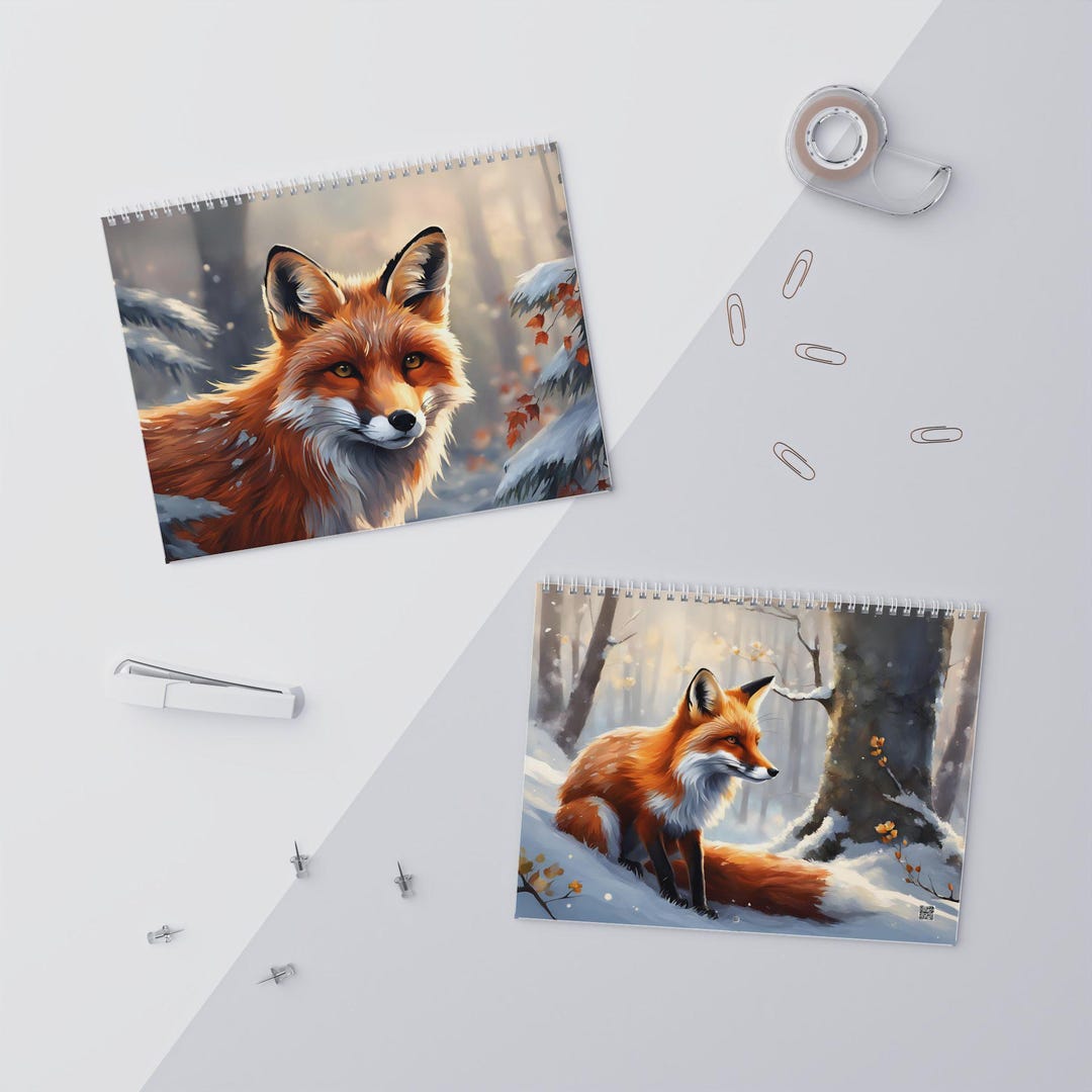Fox Wall Calendar Pretty Calendar 2025 Calendar - Etsy UK
