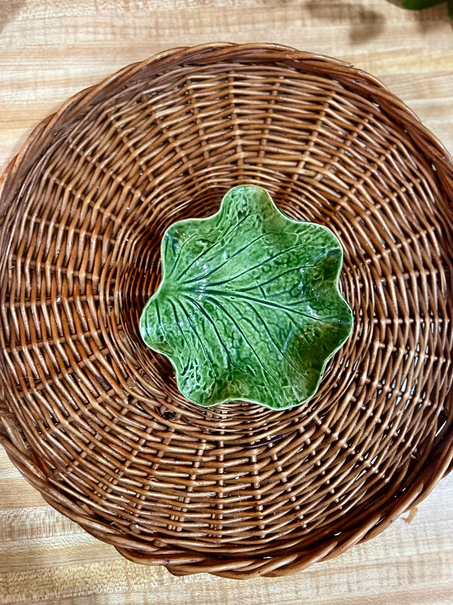 Vintage Pat Young Signed Handmade Cabbage Ware Leaf Dish Small Trinket ...