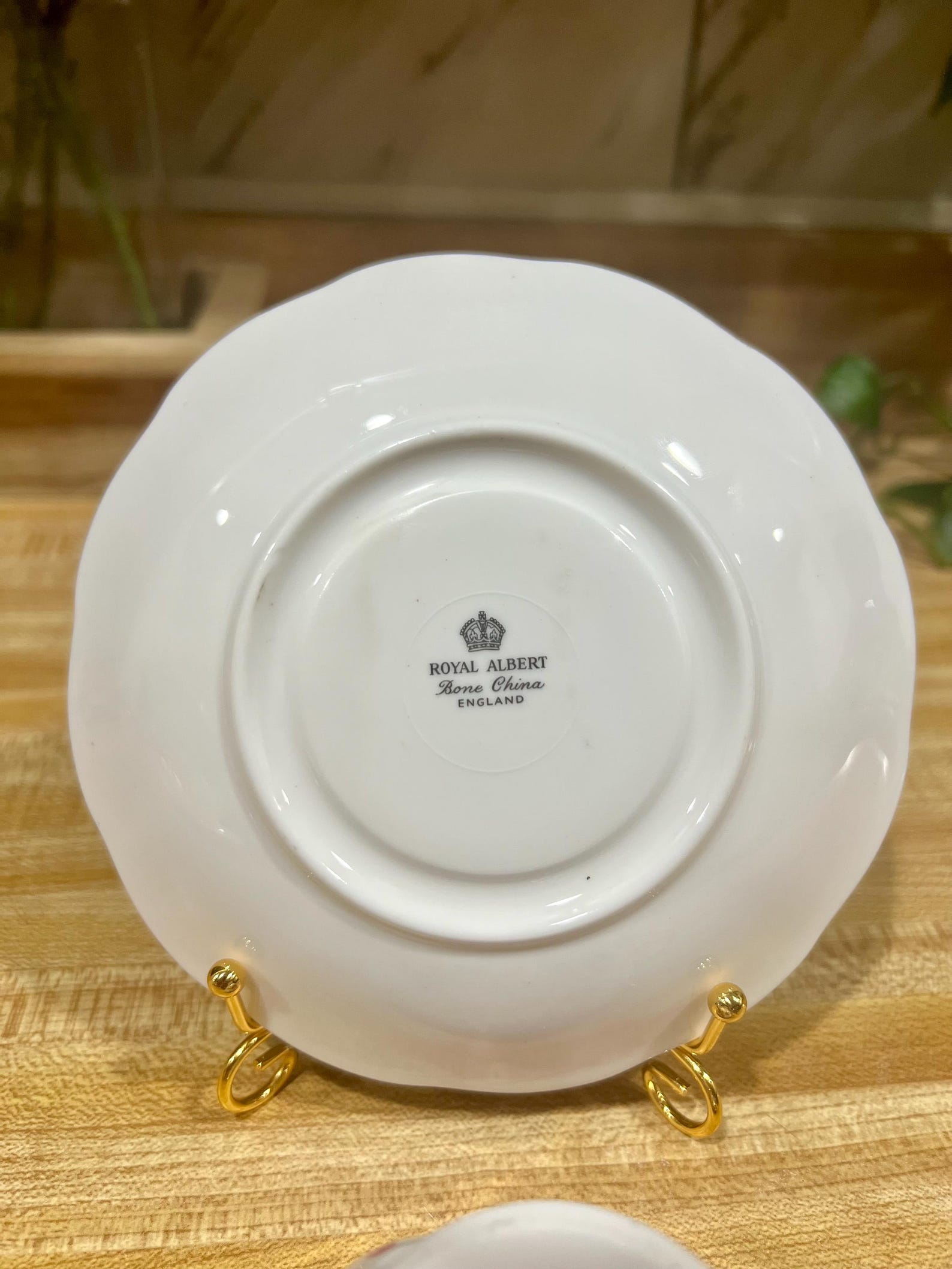 RARE! Royal Albert Gold Cabbage Pink Rose Tea Cup and Saucer Bone China ...