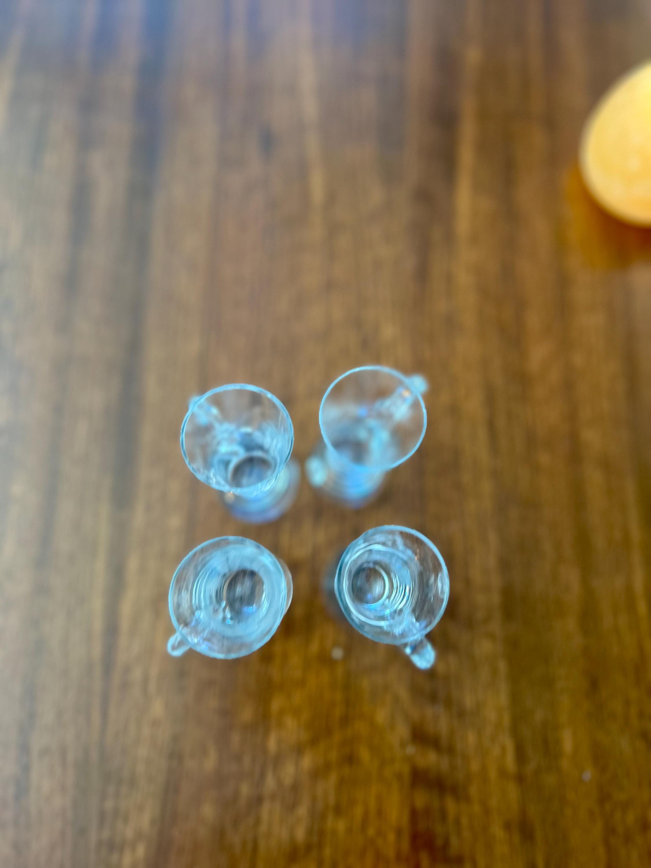 Vintage Set of (4) Crystal Etched Glass Cordial Shot Glasses With ...