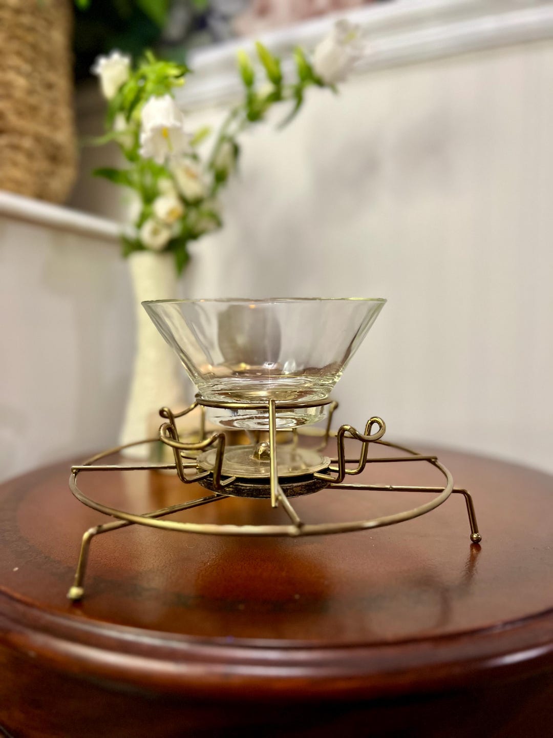 Vintage Hazel Atlas Lazy Susan Dip Caddy Base and Bowl 1960's Gold ...