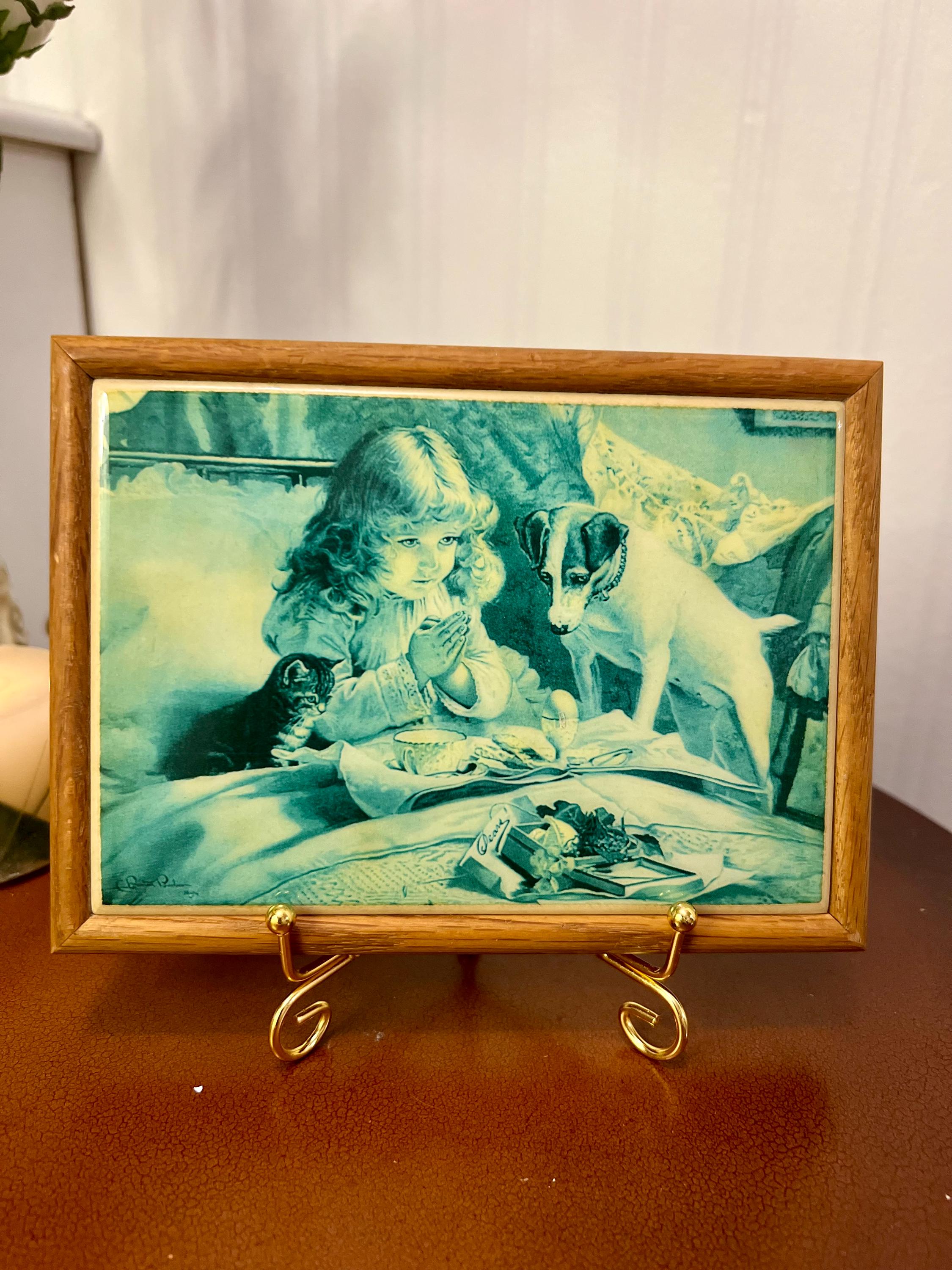 Vintage 1970's Jessie Wilcox Smith Kimberly Enterprises Wood Framed ...