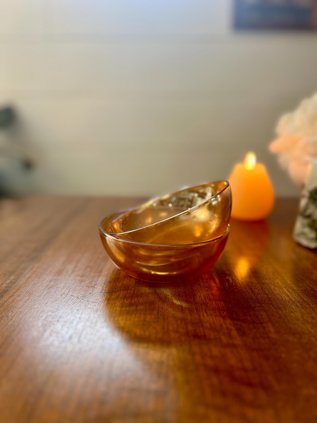 Vintage Marigold Orange Depression Glass Iridescent Carnival Glass ...