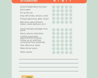 Printable Afternoon Focus Checklist for Executive Function Support With ...