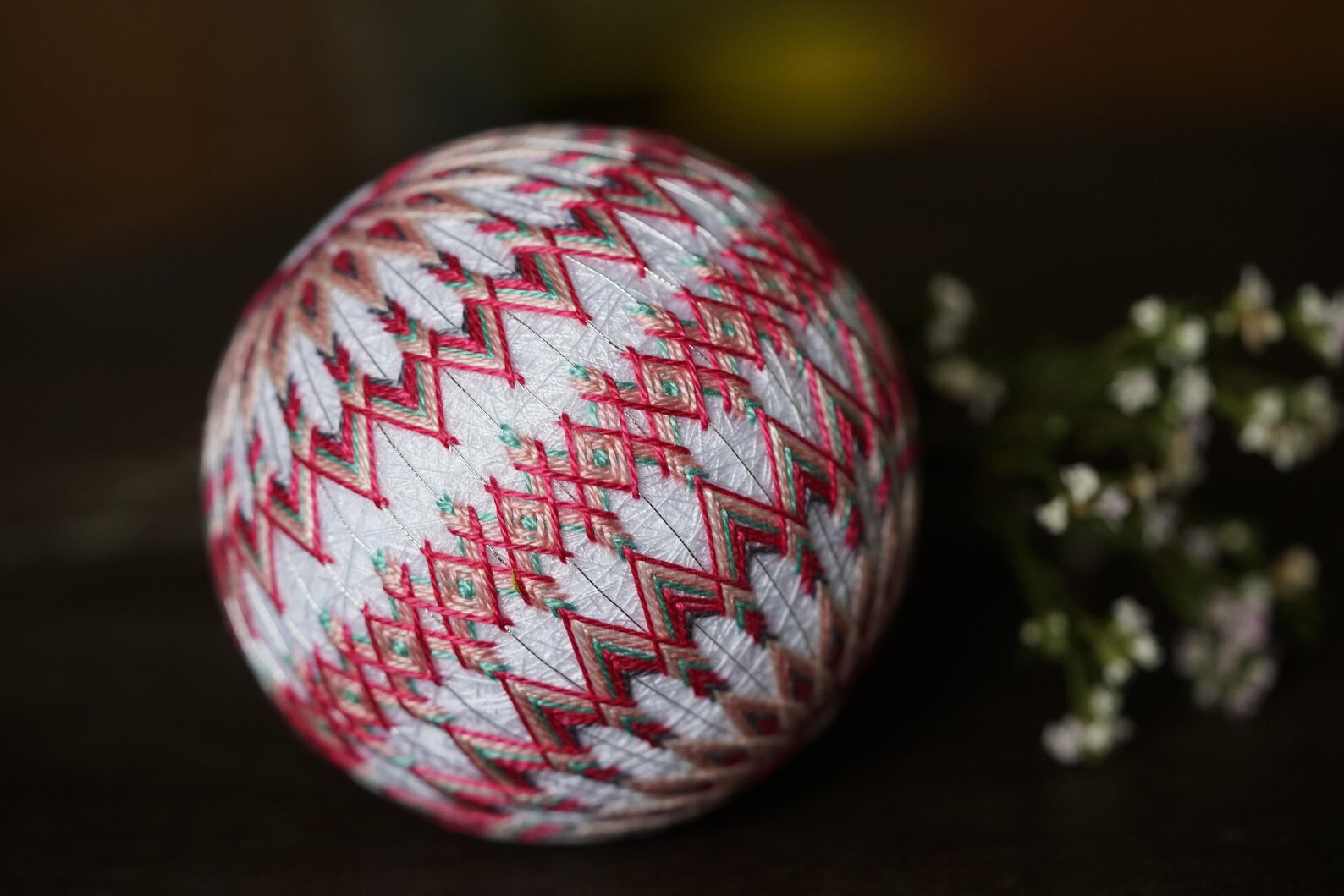 Handcraft Temari Ball: Pink Mandala Ornament - Etsy