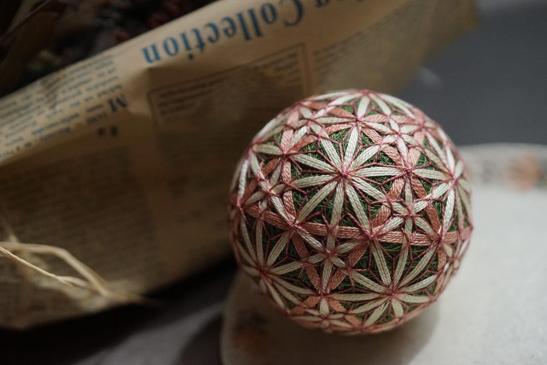 Blooming Flowers Temari Ball Original Handcraft - Etsy