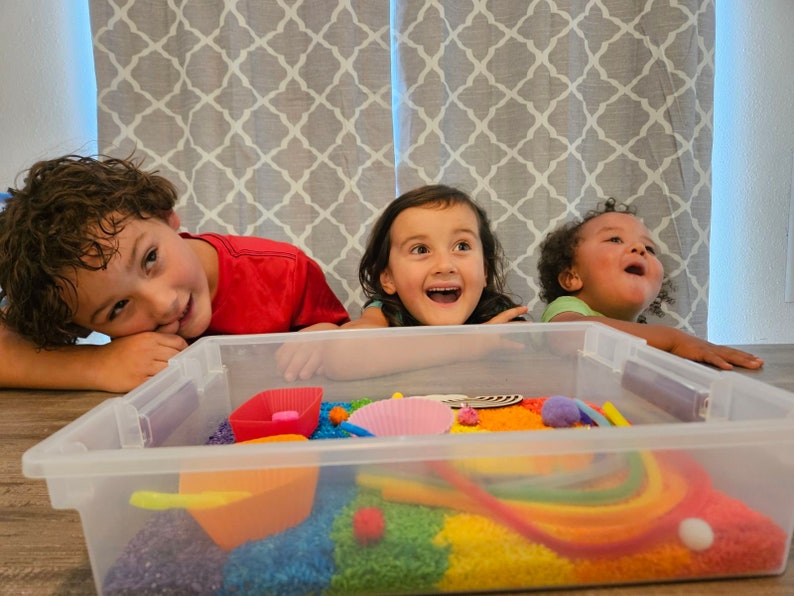 Rainbow Rice Sensory Bin, God's Promise, Memory Verse, Scripture-based ...