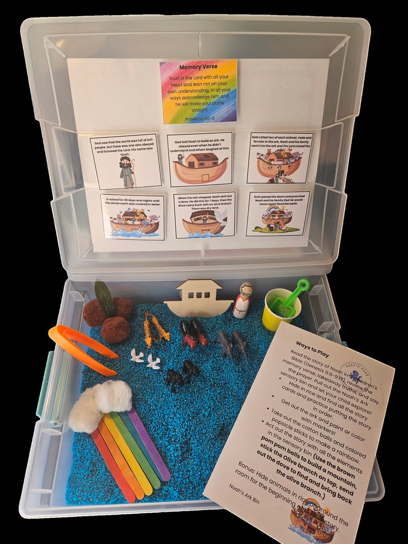 Noah and the Ark Sensory Bin, Noah and the Ark Bible Story Kit ...