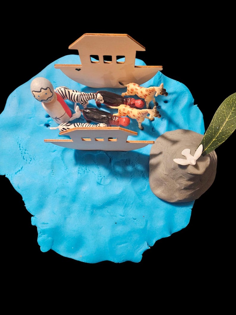 Noah and the Ark, Bible Story, Playdough Kit, Travel Kit, Teaching the ...