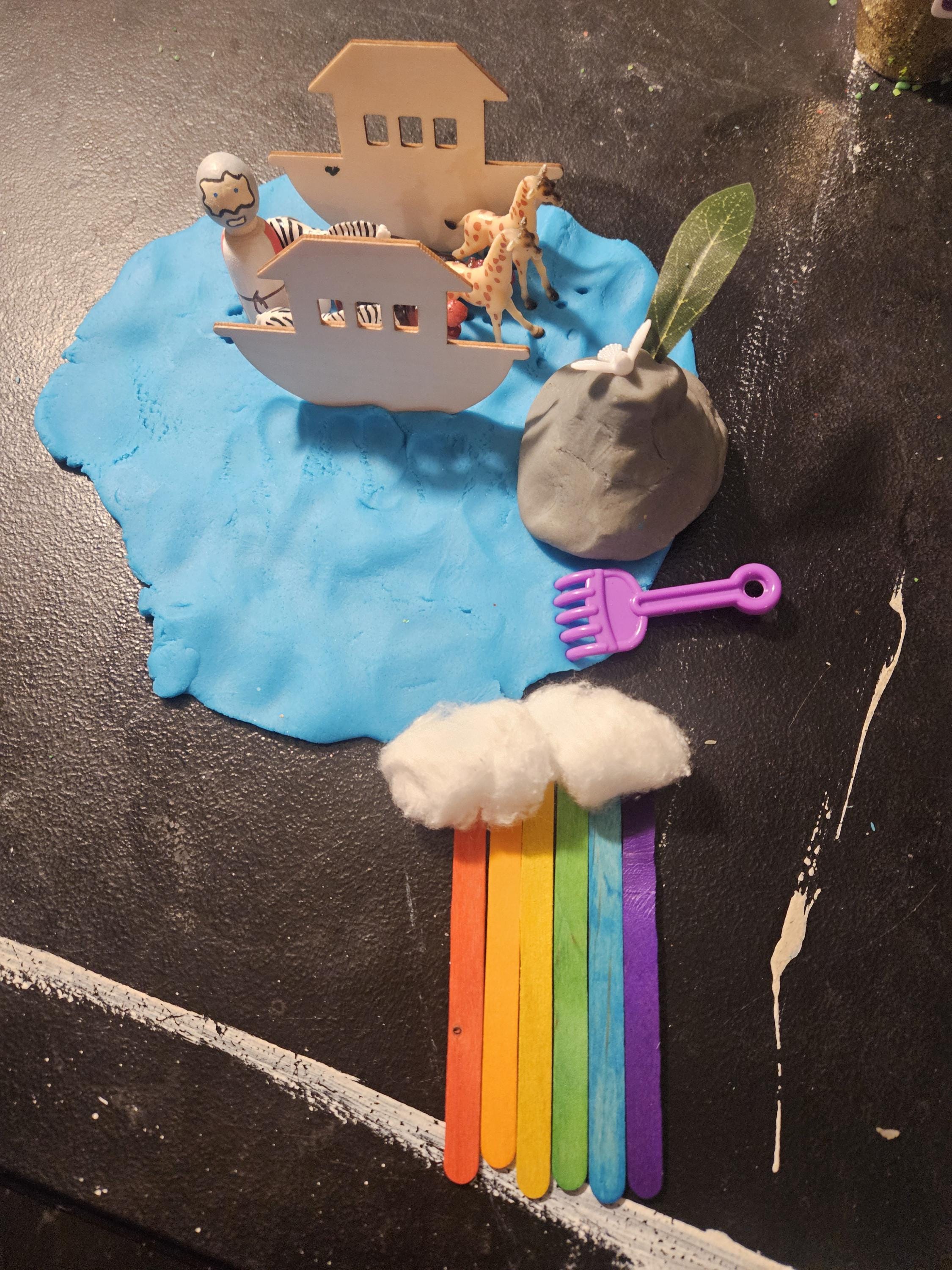 Noah and the Ark, Bible Story, Playdough Kit, Travel Kit, Teaching the ...