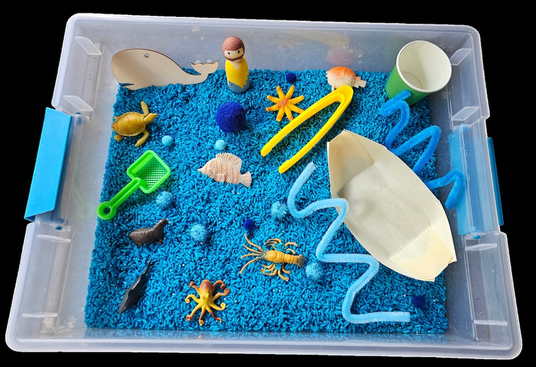 Jonah and the Whale Sensory Bin, Jonah and the Fish Sensory Kit, Bible ...