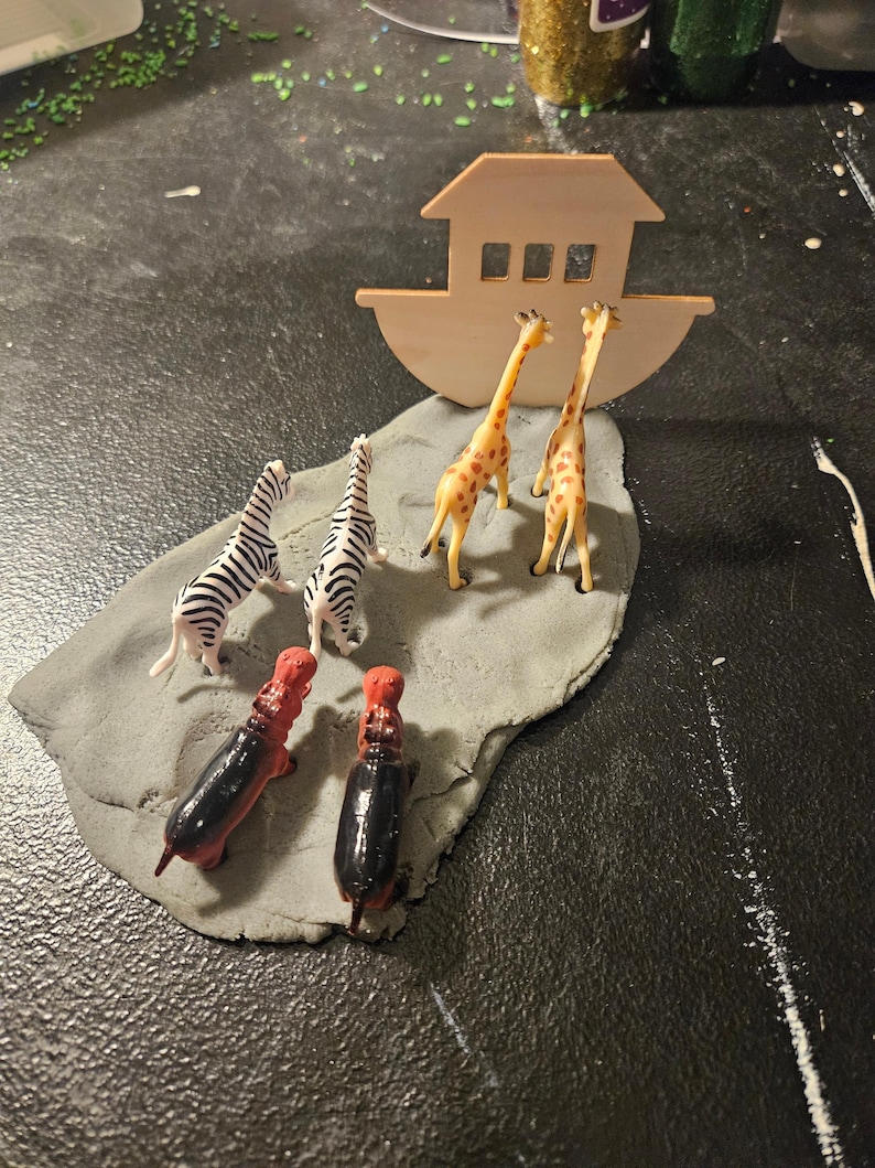 Noah and the Ark, Bible Story, Playdough Kit, Travel Kit, Teaching the ...