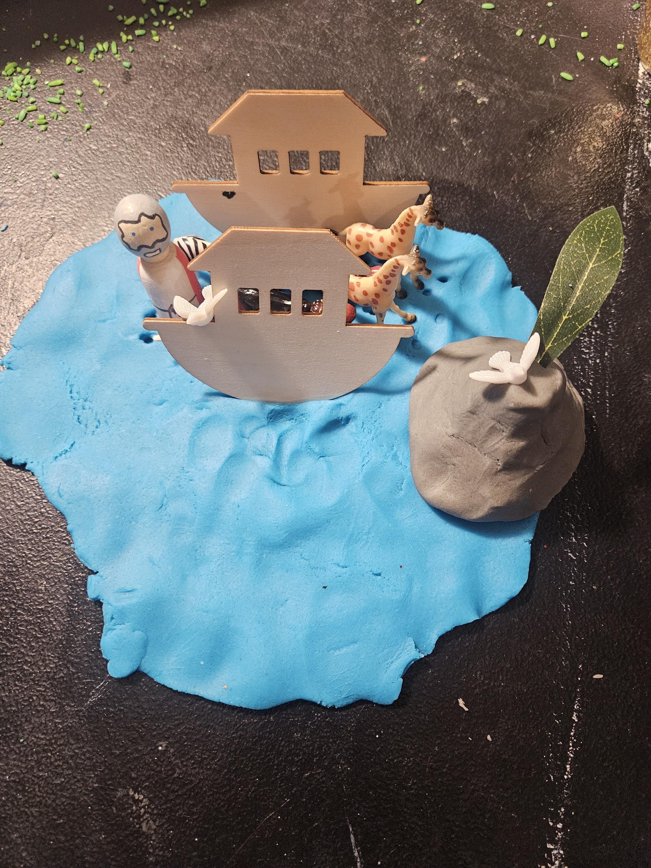 Noah and the Ark, Bible Story, Playdough Kit, Travel Kit, Teaching the ...