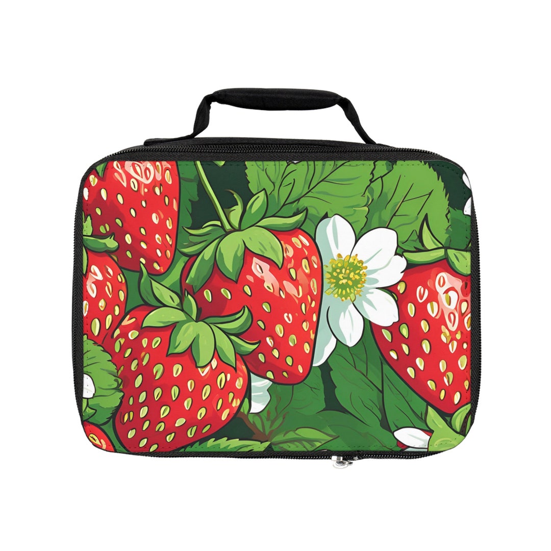 Strawberry Lunch Bag Insulated Lunch Bag, Cute Fruit Print Bag, Kid's ...