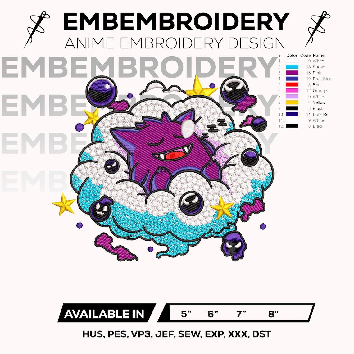 Anime Designs for Embroidery Machines, Anime Embroidery Designs ...