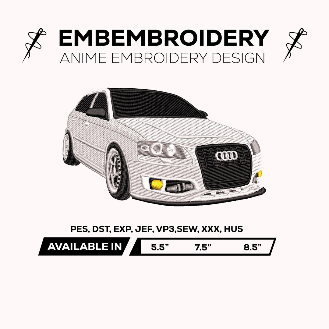 Honda Civic White Car Embroidery Design - Etsy