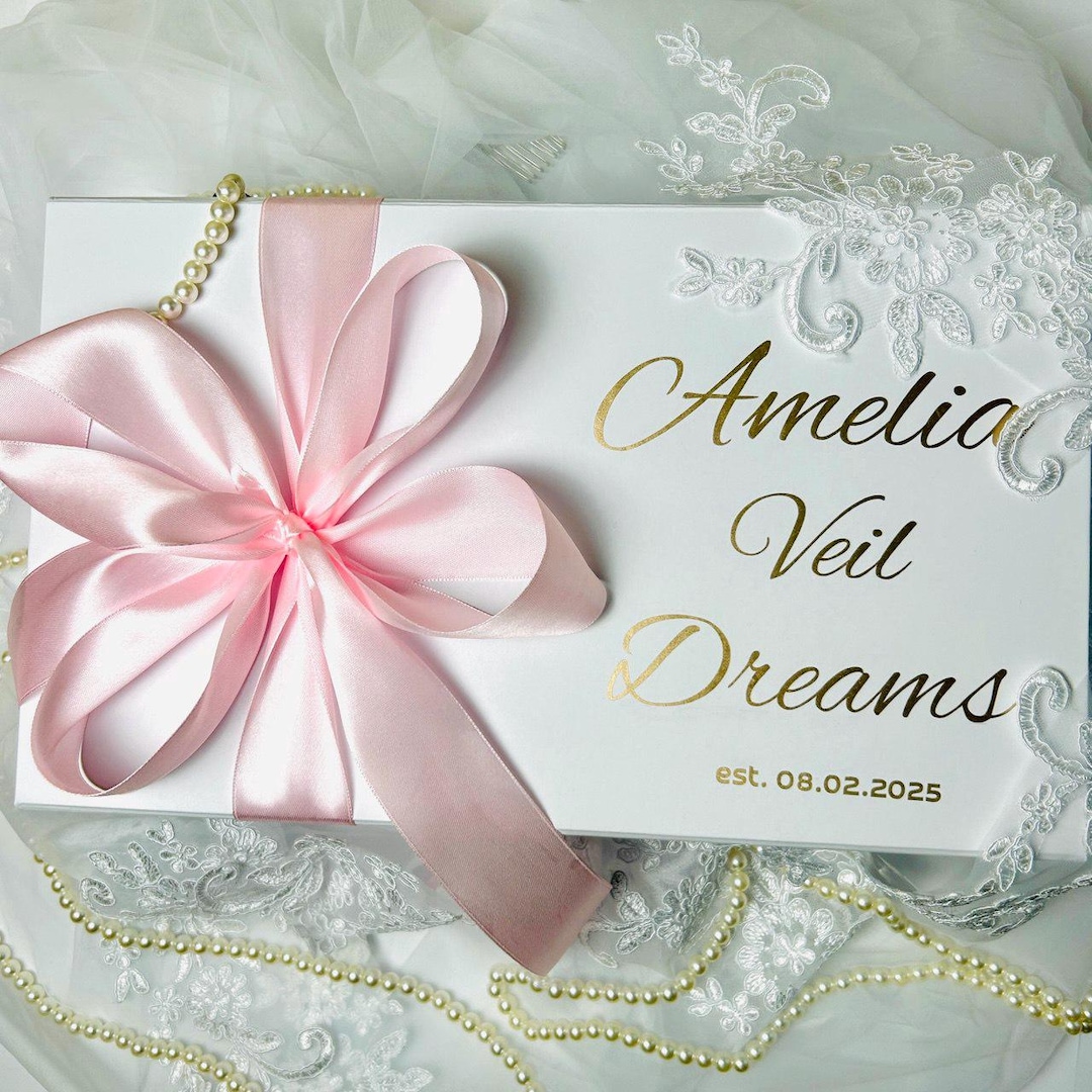 Wedding Gift Box for Bride – Bridal Keepsake With Personalized Veil ...