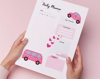 Cute Girly Pink Daily Planner To-do List Printout Instant Download ...