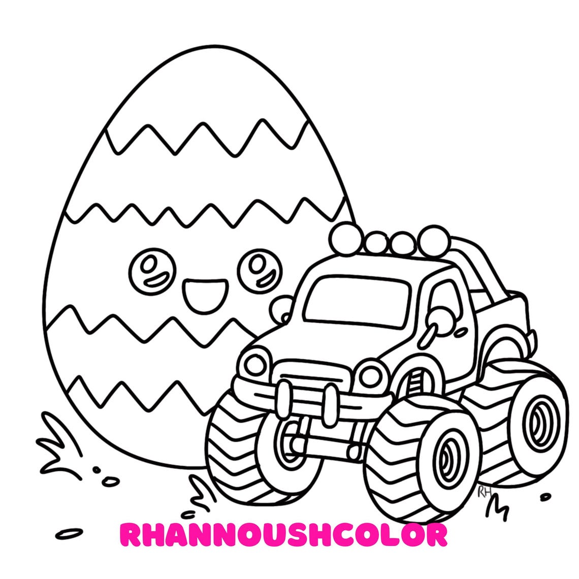 EASTER MONSTER TRUCK Coloring Pages for Boys for Kids Coloring Pages ...
