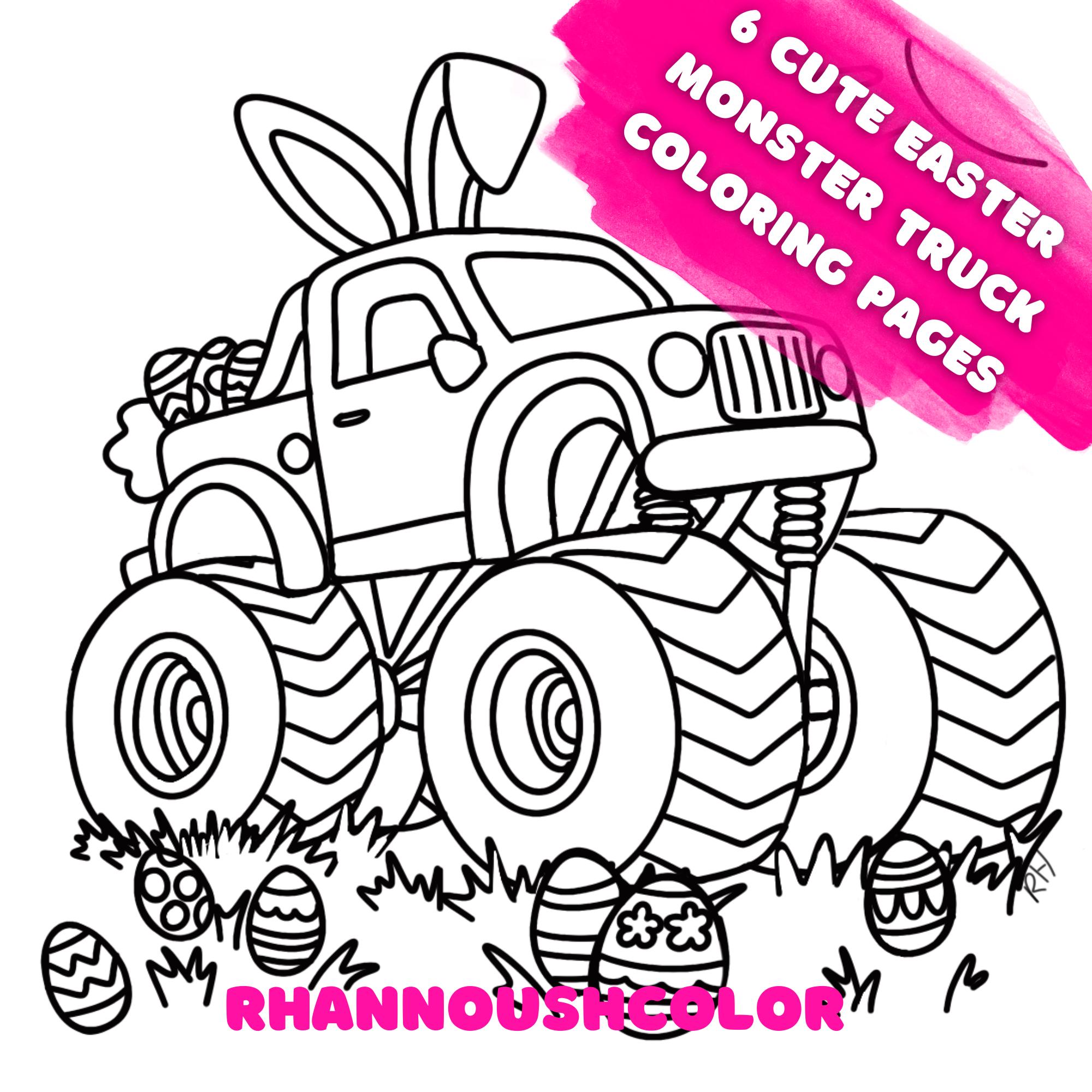 EASTER MONSTER TRUCK Coloring Pages for Boys for Kids Coloring Pages ...
