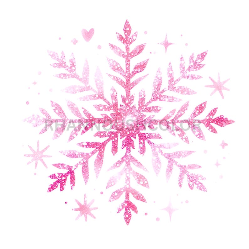 PINK SNOWFLAKE CHRISTMAS Digital Stickers Planner Stickers Scrapbooking ...