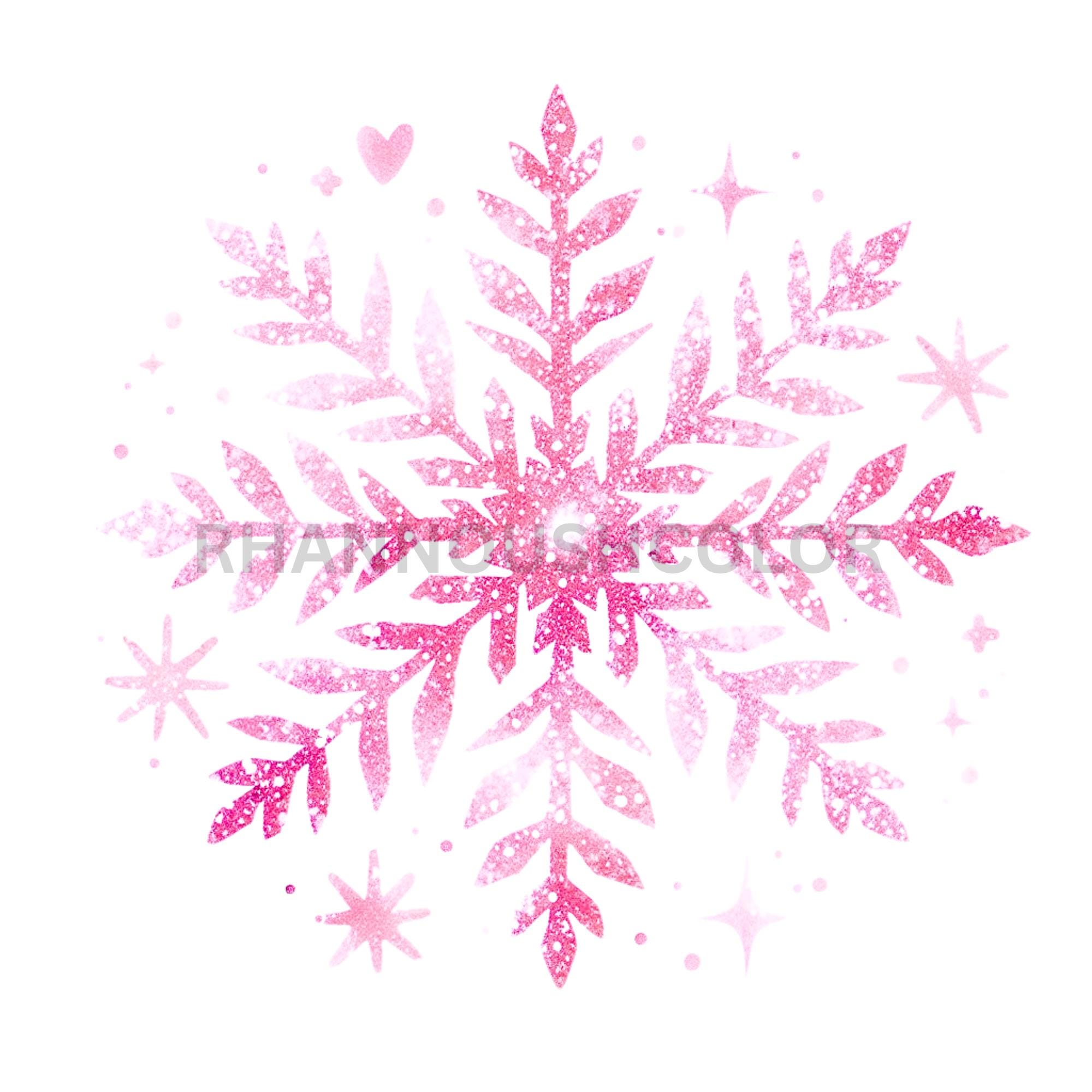 PINK SNOWFLAKE CHRISTMAS Digital Stickers Planner Stickers Scrapbooking ...