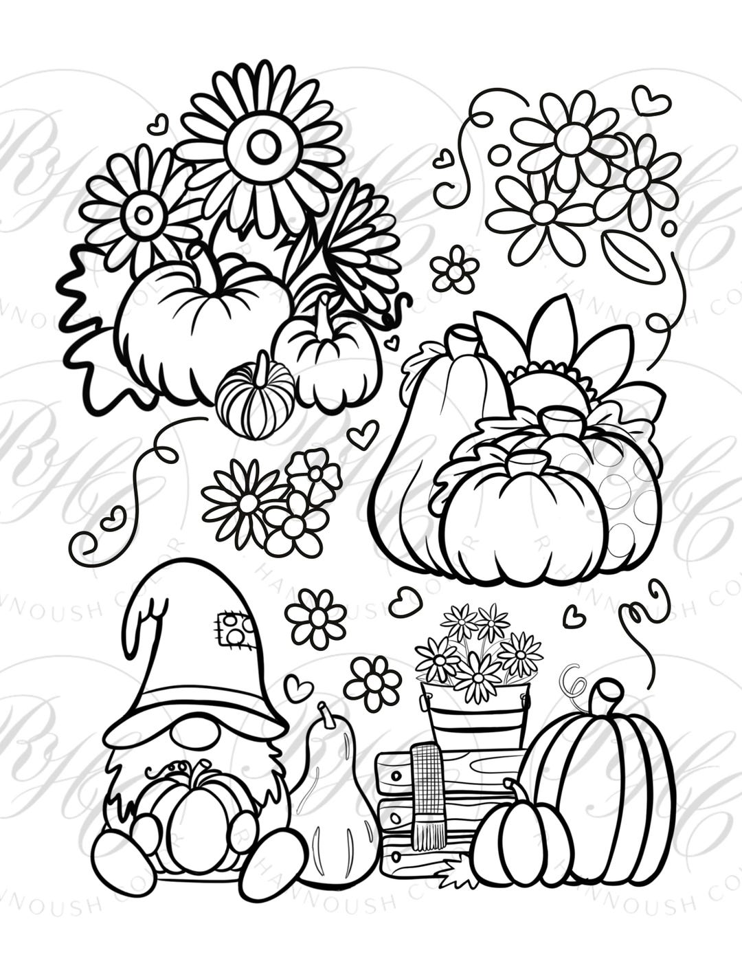 Fall Thanksgiving Coloring Pages Friendsgiving Instant Download and 7 ...