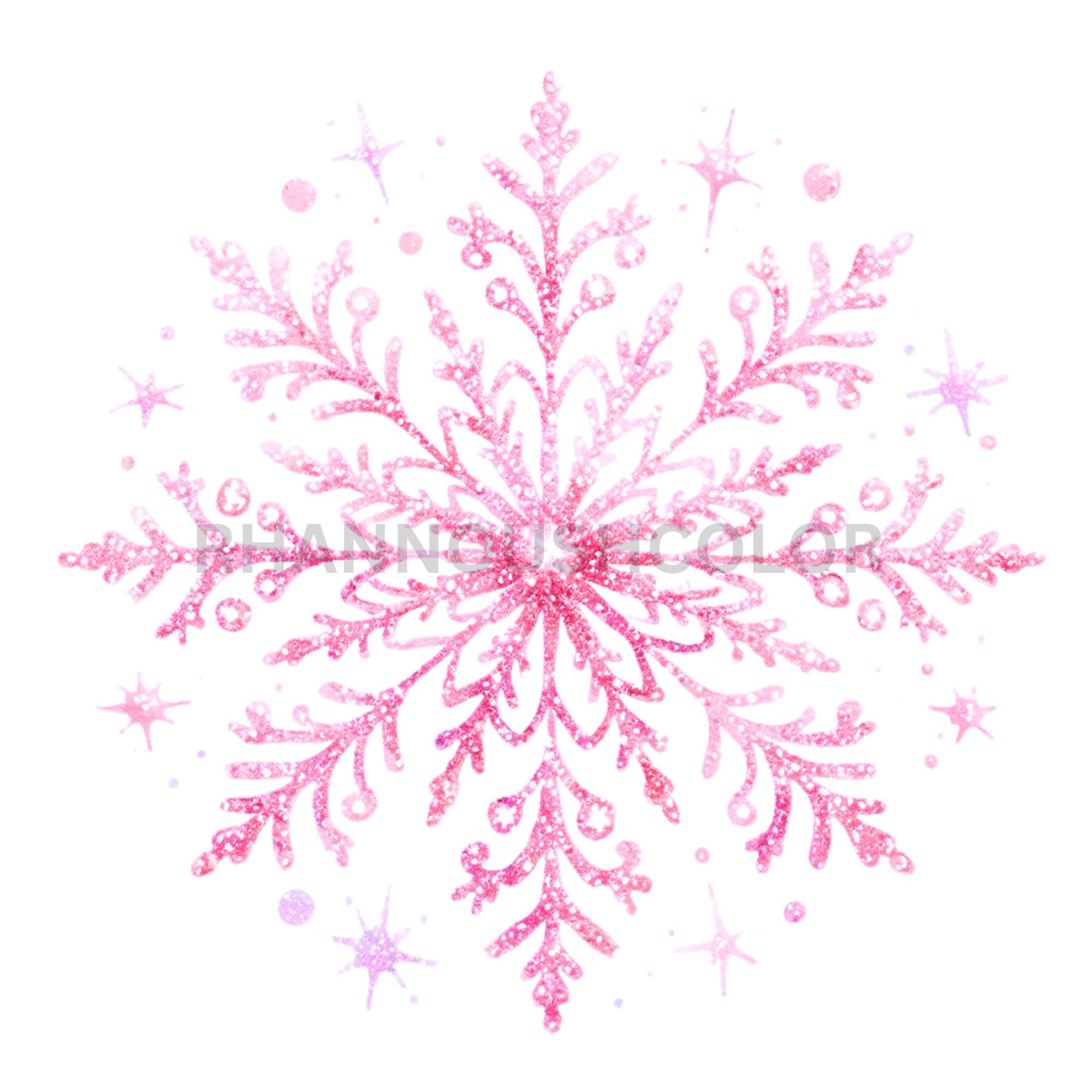 PINK SNOWFLAKE CHRISTMAS Digital Stickers Planner Stickers Scrapbooking ...
