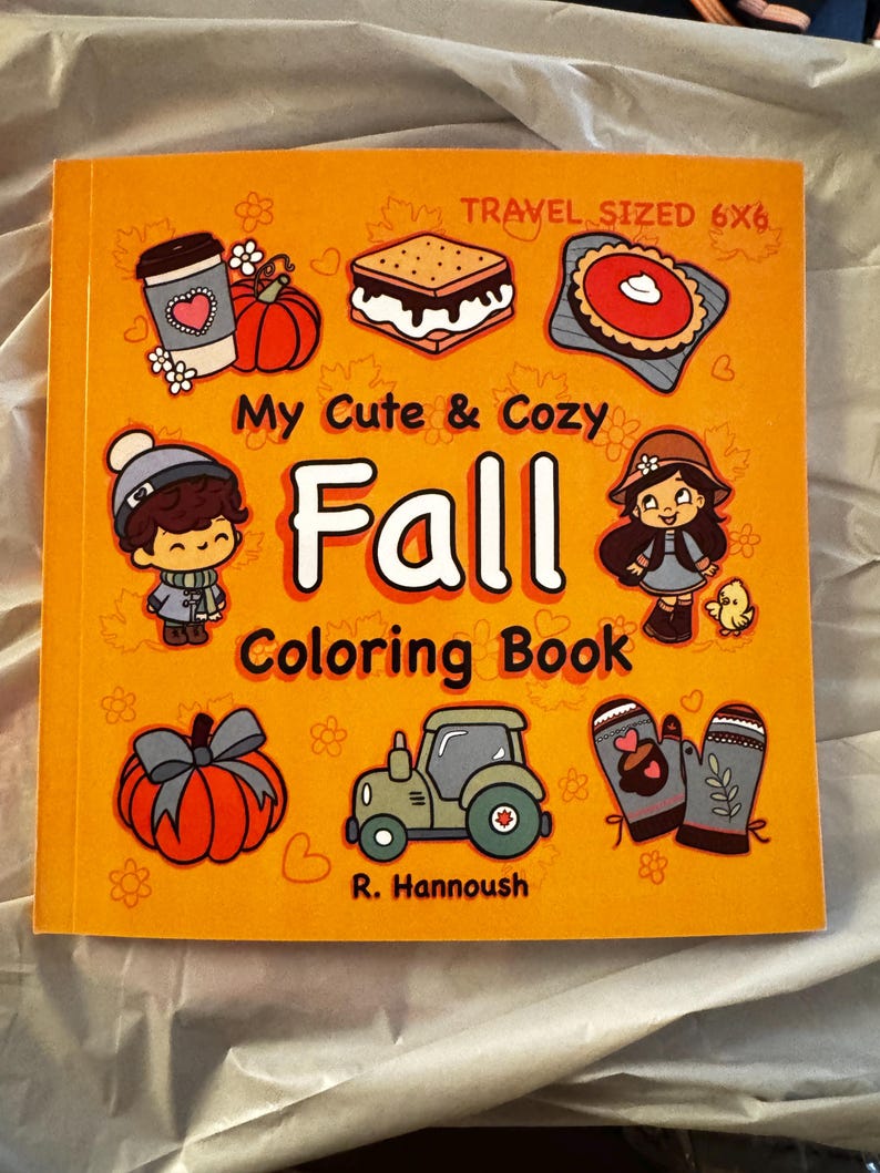 Cute Cozy Fall Coloring Book Bold and Easy Travel Thanksgiving Activity ...