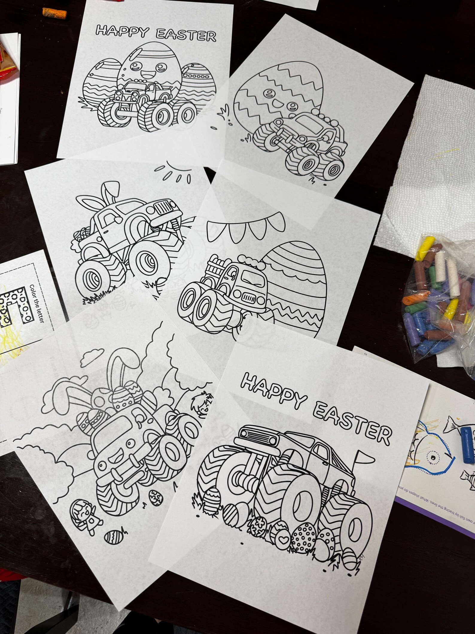 EASTER MONSTER TRUCK Coloring Pages for Boys for Kids Coloring Pages ...