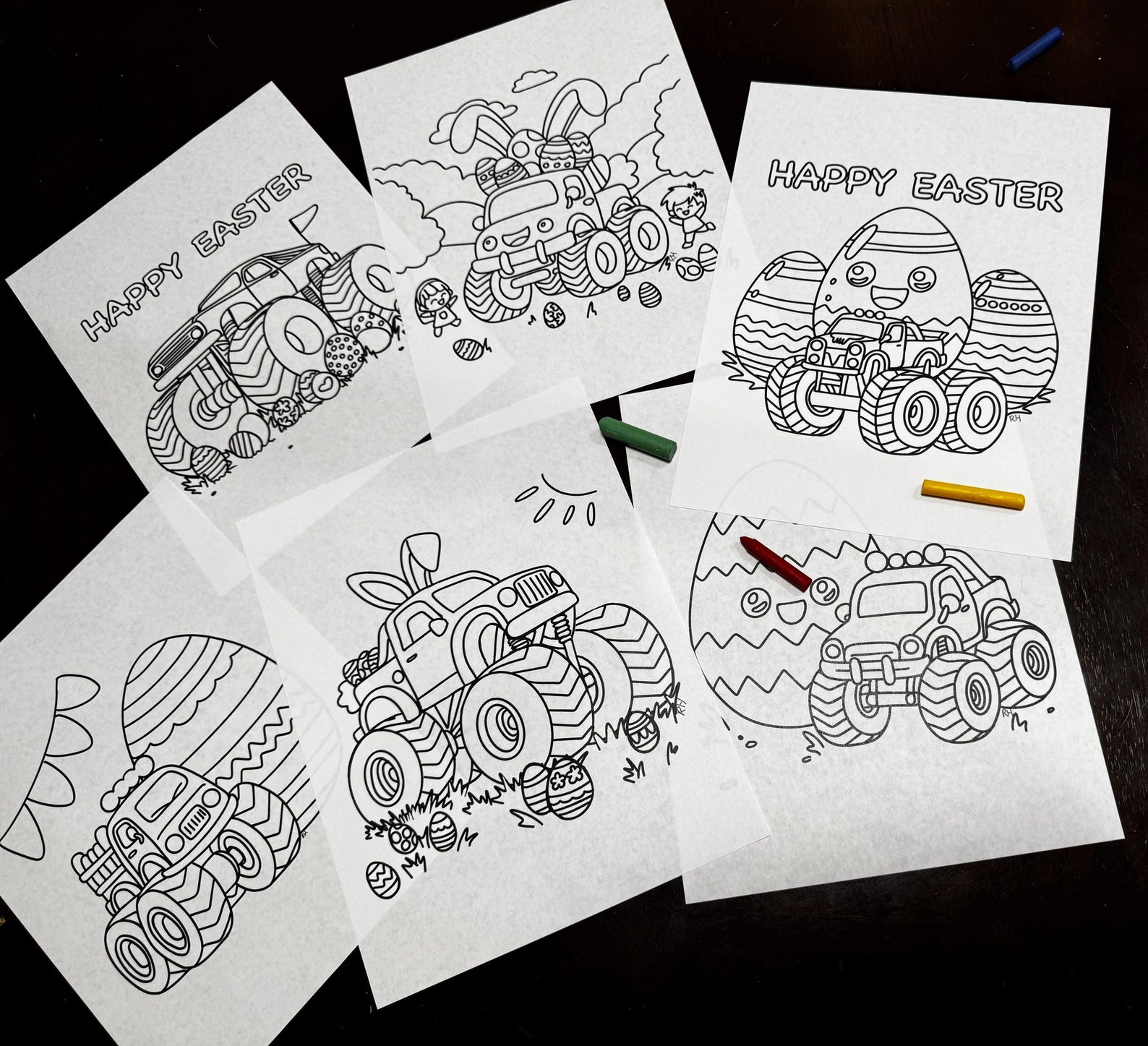 EASTER MONSTER TRUCK Coloring Pages for Boys for Kids Coloring Pages ...