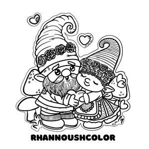 GNOME Valentine Coloring Pages for Adults for Women Printable 6 Bold ...