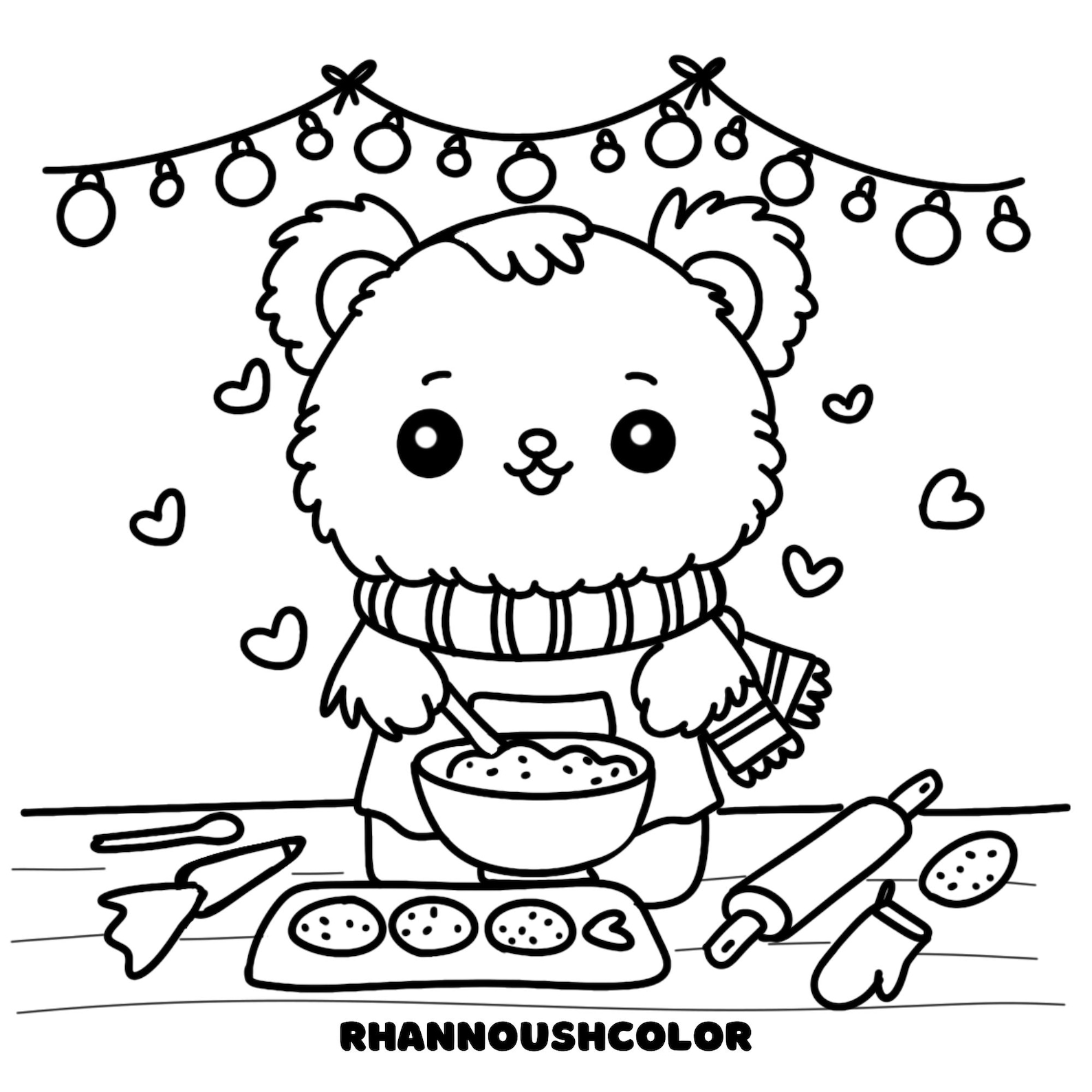 Cozy Christmas Friends Coloring Pages Printable Instant Download Animal ...