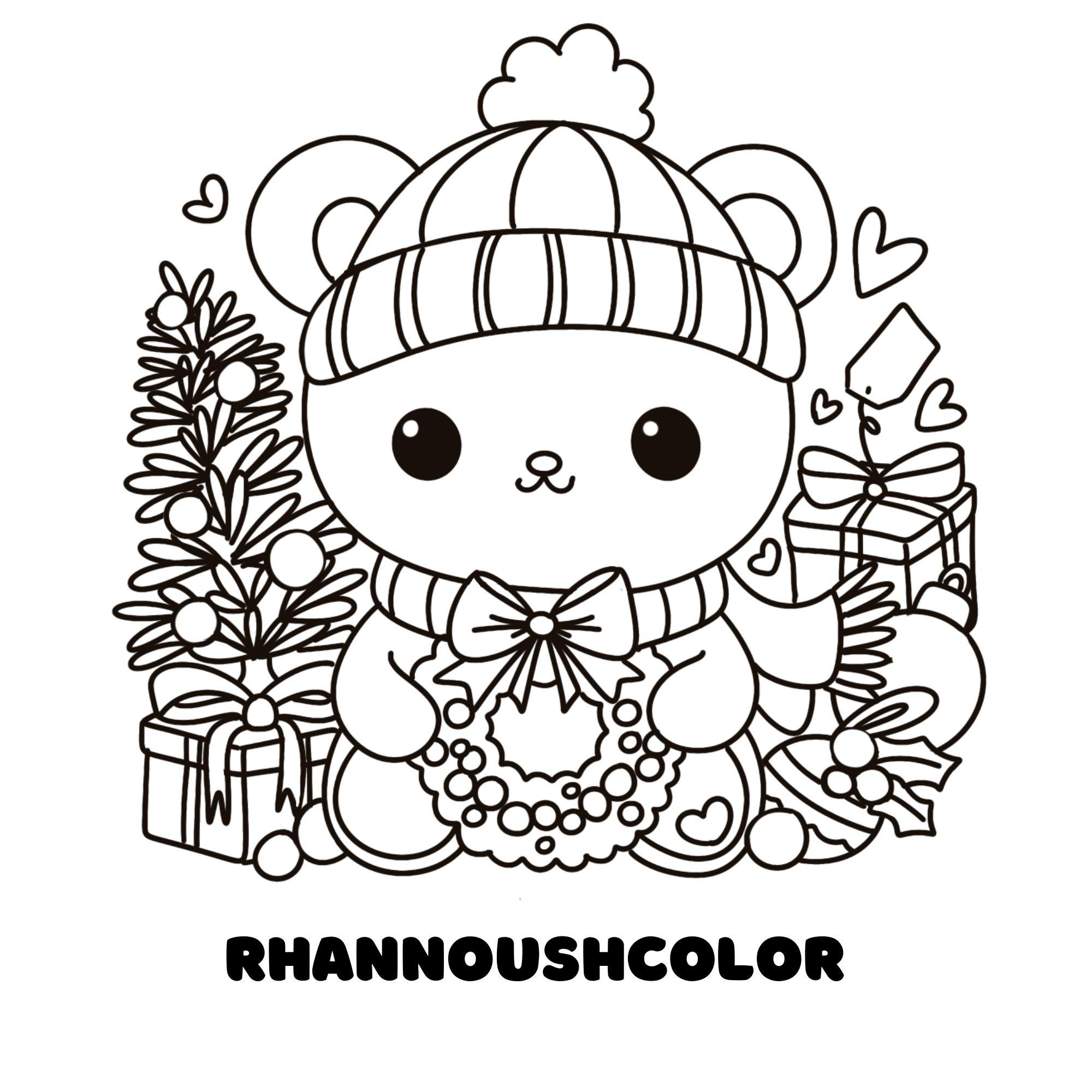 Cozy Christmas Friends Coloring Pages Printable Instant Download Animal ...