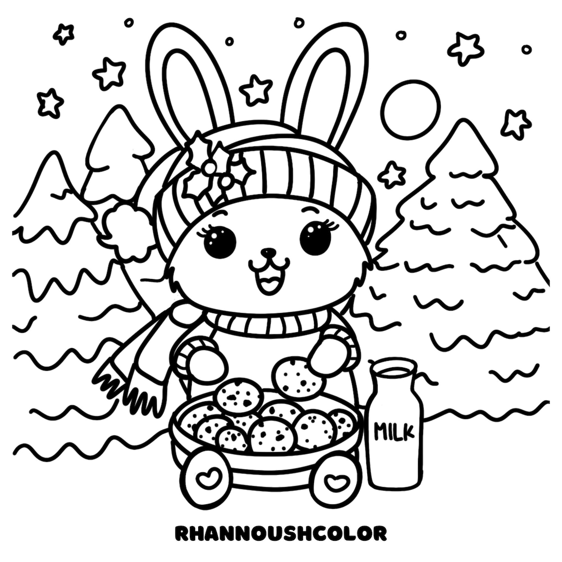 Cozy Christmas Friends Coloring Pages Printable Instant Download Animal ...