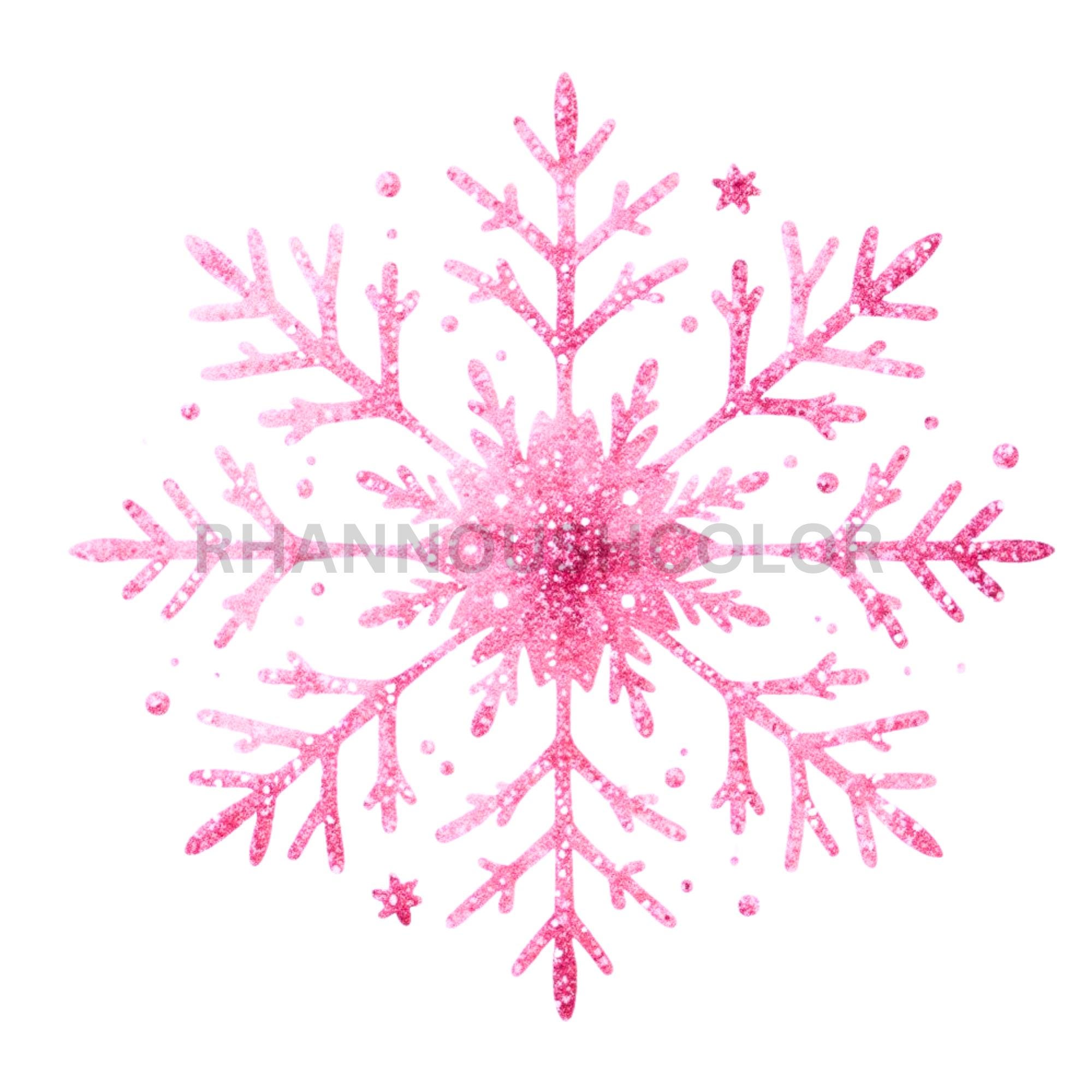 PINK SNOWFLAKE CHRISTMAS Digital Stickers Planner Stickers Scrapbooking ...